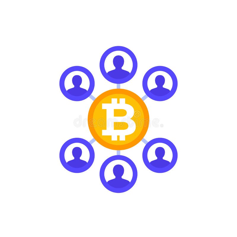 Bitcoin Users or Holders Icon on White Stock Vector - Illustration of ...
