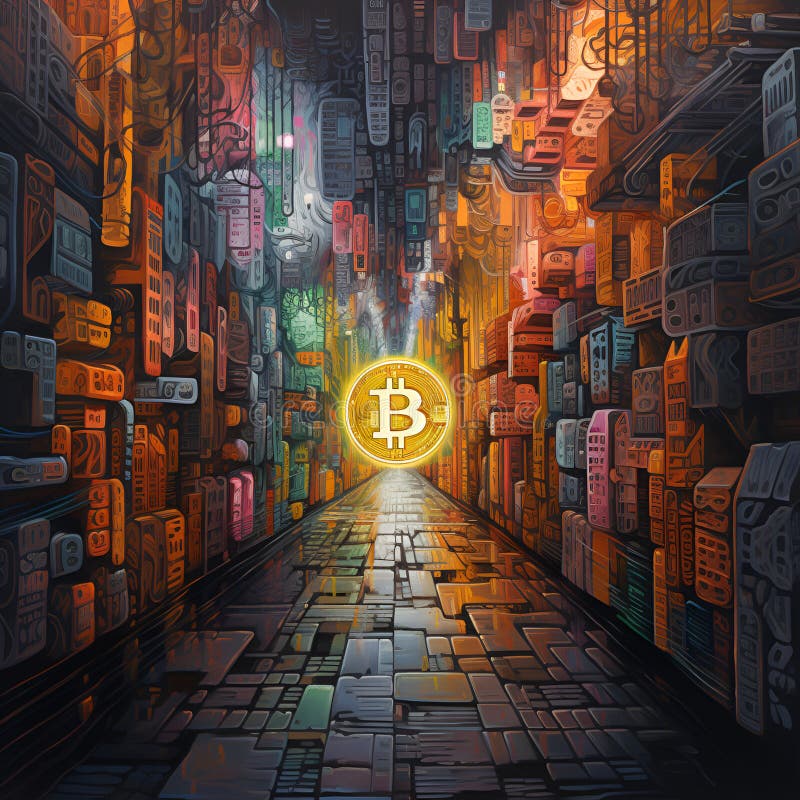 Bitcoin, in a Very Interesting Style Stock Illustration - Illustration ...