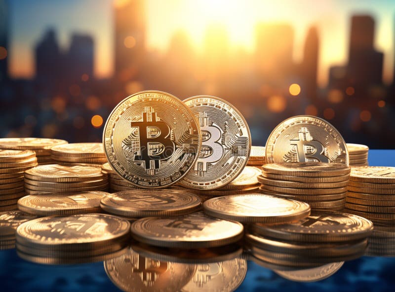 Bitcoin Virtual Crypto Currency Exchange and Mining Concept Stock ...