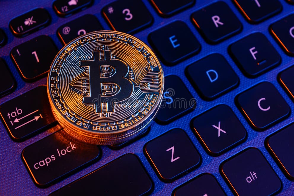 Bitcoin is the Virtual Currency Stock Photo - Image of account, coin ...