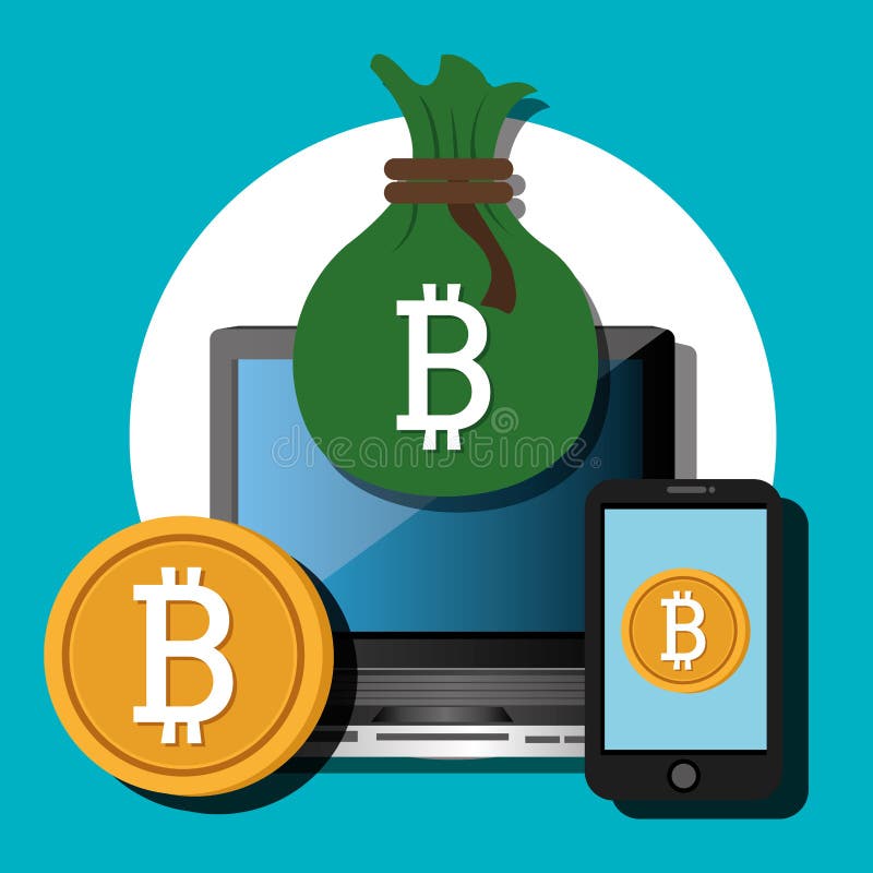 Bitcoin virtual money stock vector. Illustration of counting - 62909804