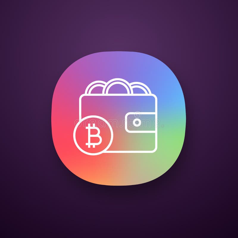Bitcoin wallet app icon stock vector. Illustration of interface - 175555272