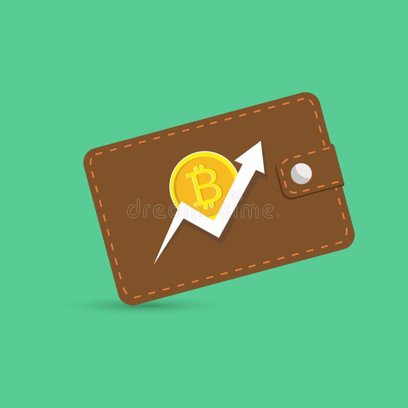Bitcoin wallet with coins stock vector. Illustration of internet ...