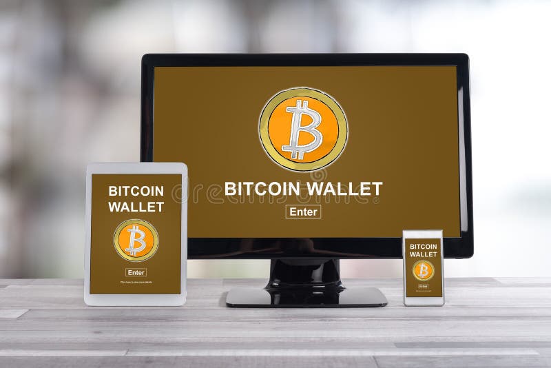 Bitcoin Wallet Concept on Different Devices Stock Photo - Image of ...