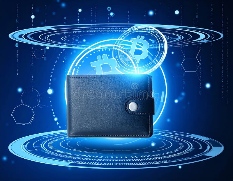 Bitcoin Wallet on Futuristic Background Stock Photo - Image of data ...