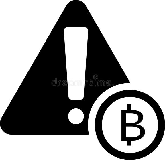 A Bitcoin Warning Icon with a Flat Style. Stock Vector - Illustration ...
