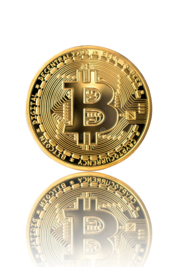 Bitcoin on White Background Stock Photo - Image of coin, isolated ...