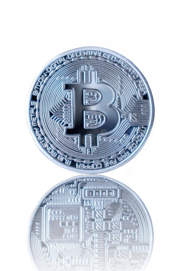 Bitcoin on White Background Stock Photo - Image of coin, isolated ...