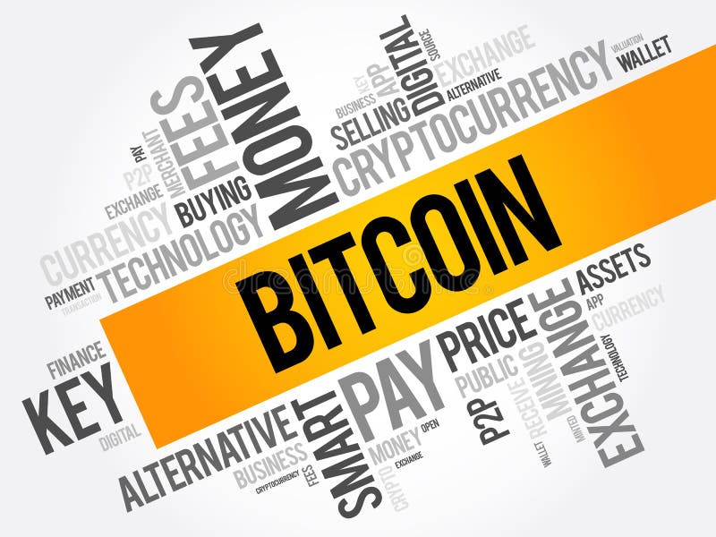 Bitcoin Word Cloud Collage, Business Concept Background Stock ...