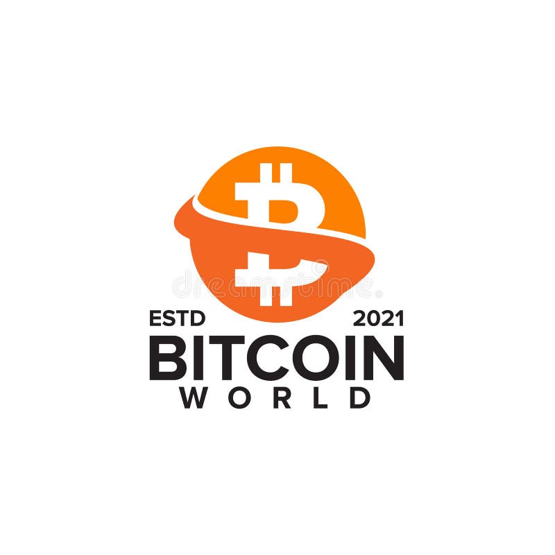 Bitcoin World Logo Design Template Stock Vector - Illustration of ...