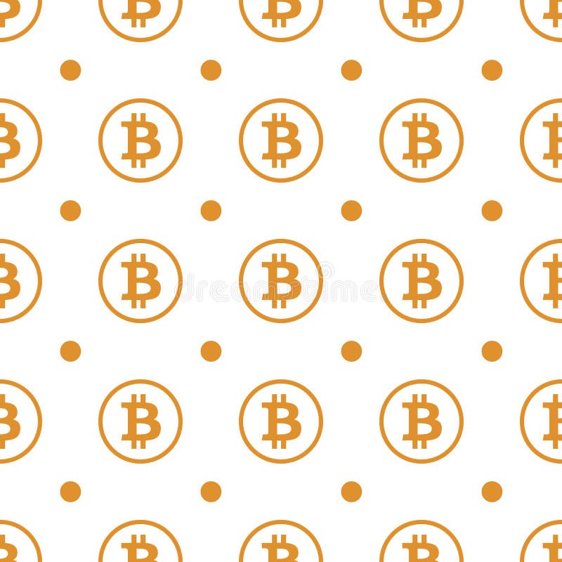 Bitcoin Yellow on White Background Seamless Pattern Stock Illustration ...