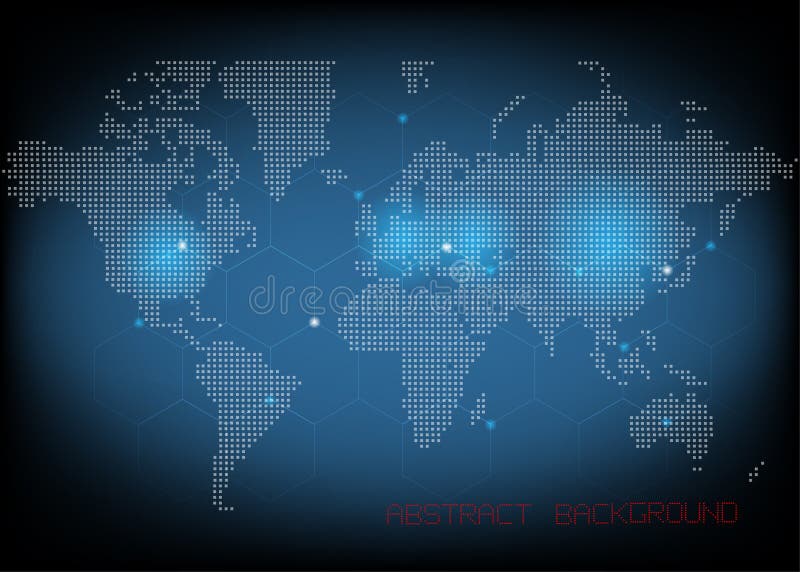 World Map Technology Abstract Background. Stock Vector - Illustration ...
