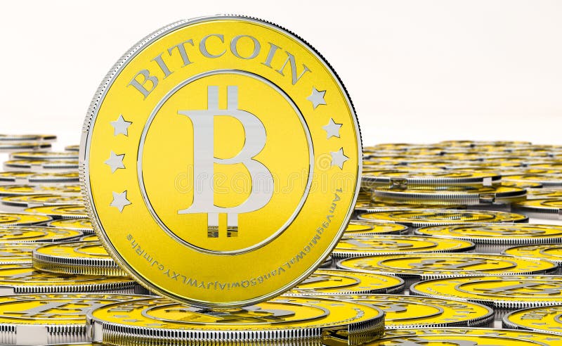 Bitcoins, Bit Coin BTC the New Virtual Money Stock Illustration ...