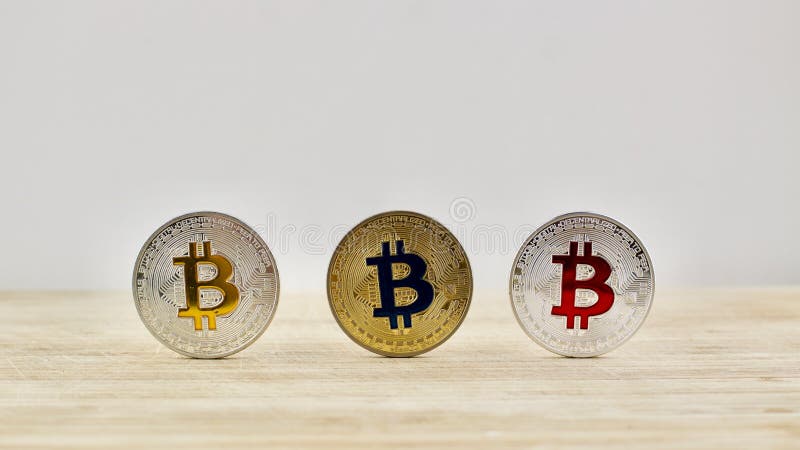 Bitcoins - gold and silver stock photo. Image of digital - 94987216