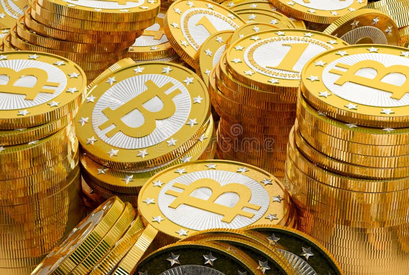 Lots of coins Bitcoin stock illustration. Illustration of price - 35900513