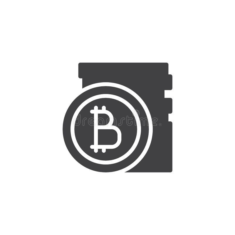 Bitcoins stack vector icon stock vector. Illustration of crypto - 110896699