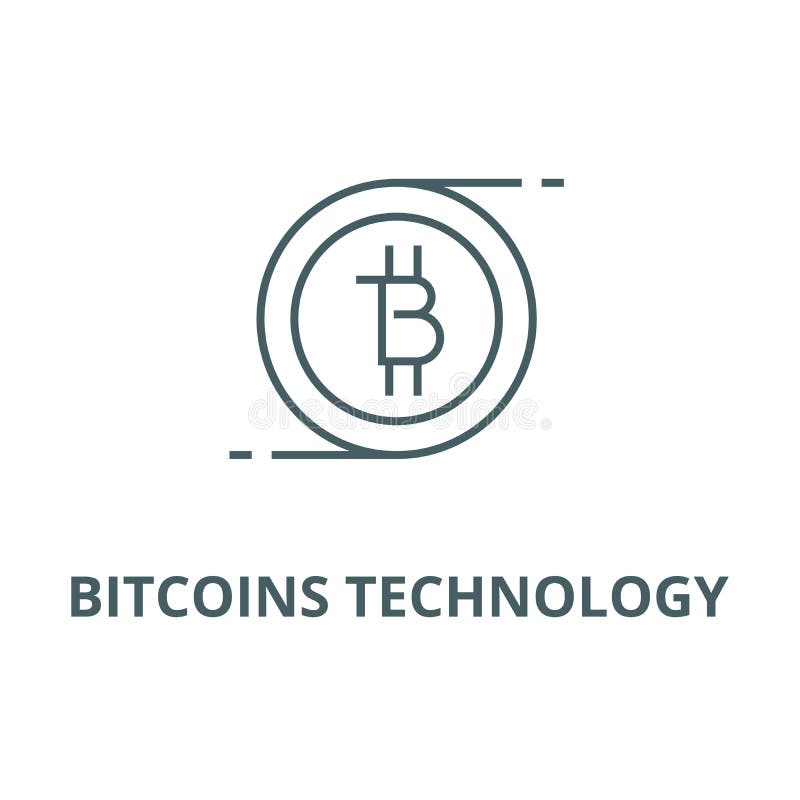 Bitcoins Technology Line Icon, Vector. Bitcoins Technology Outline Sign ...