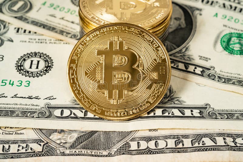Bitcoins And U.s Dollar Bills Picture. Image: 109913154