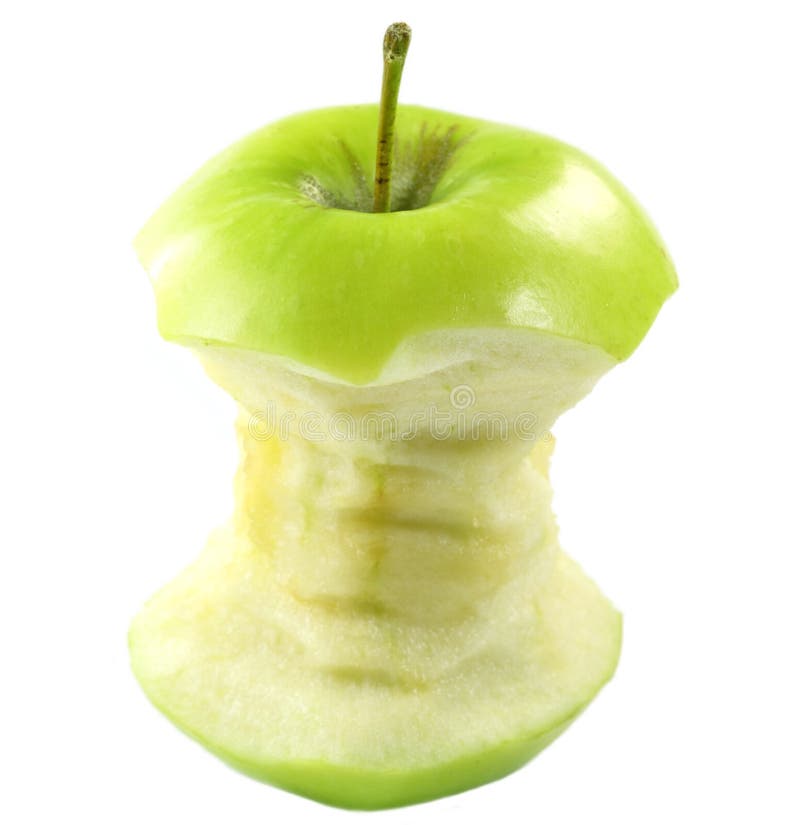 Green apple core stock image. Image of juicy, juice, isolated - 743071