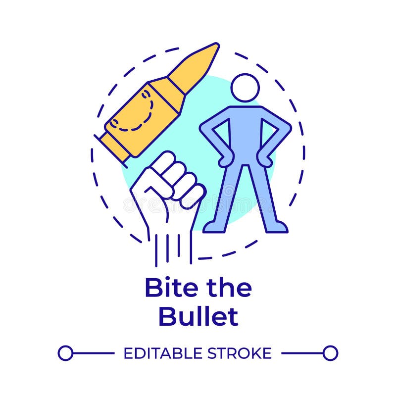 Bite the Bullet Multi Color Concept Icon Stock Vector - Illustration of ...