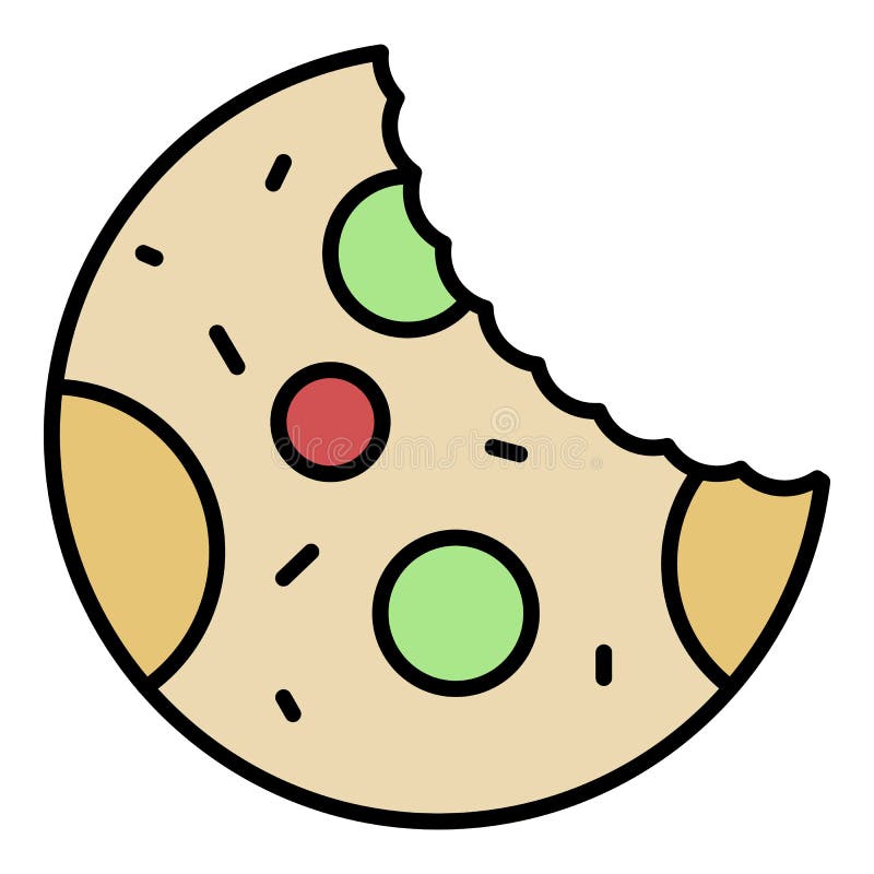 Bite Cookie Icon Color Outline Vector Stock Vector - Illustration of ...
