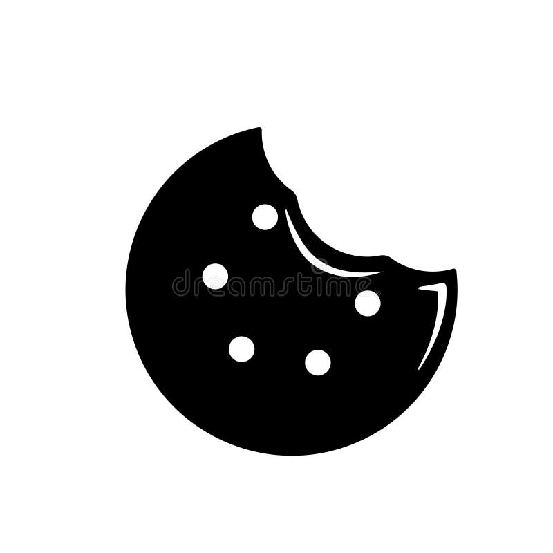 Bite Cookie Black Sign Icon. Vector Illustration Eps 10 Stock ...