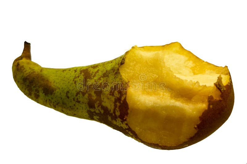 Bite Green Pear Isolated on White Background Stock Image - Image of ...