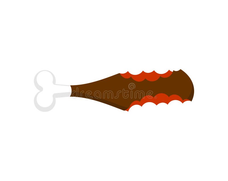 Bite Ham. Meat on Bone. Hamon Isolated. Stock Vector - Illustration of ...