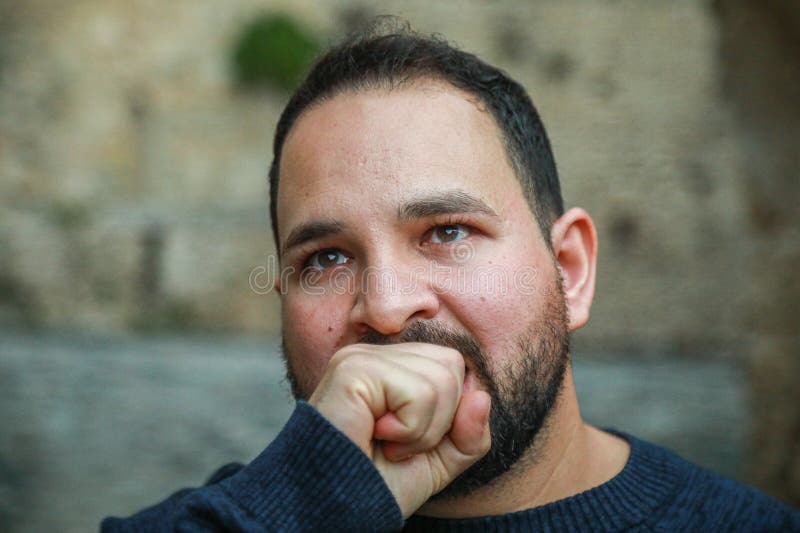 Bite of the Hand is a Sign of Stress Stock Photo - Image of anxious ...