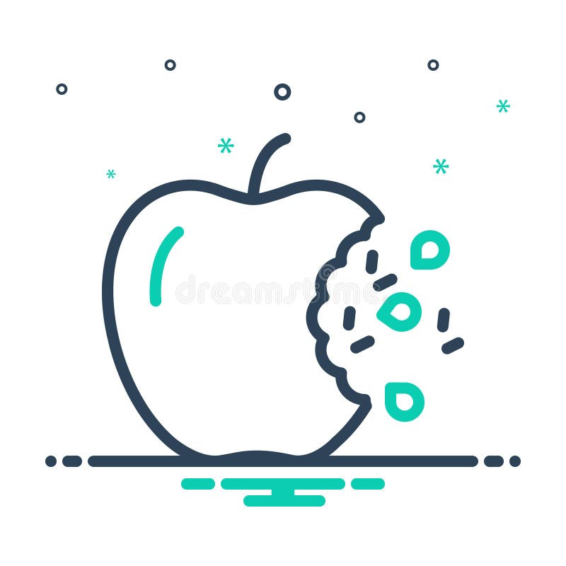 Mix Icon for Bite, Delicious and Fruit Stock Vector - Illustration of ...