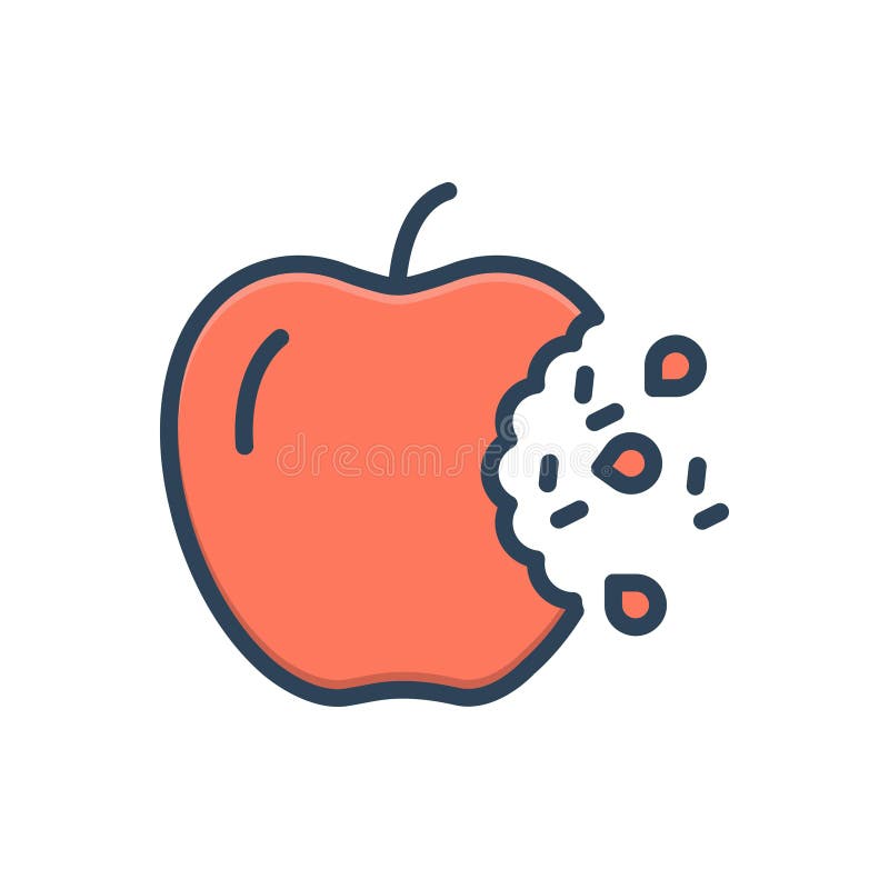 Color Illustration Icon for Bite, Kerf and Delicious Stock Illustration ...