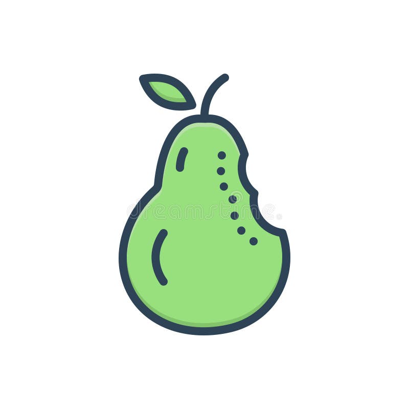 Color Illustration Icon for Bite, Pear and Fruit Stock Illustration ...