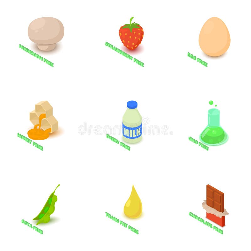 Bite Icons Set, Isometric Style Stock Vector - Illustration of icons ...