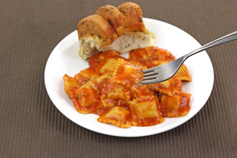 Bite of Mini Ravioli on Fork Stock Photo - Image of ravioli, small ...