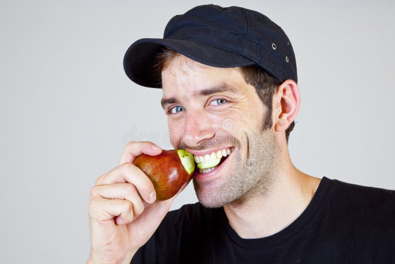 Bite into a pear 3 stock photo. Image of eating, apple - 12599534