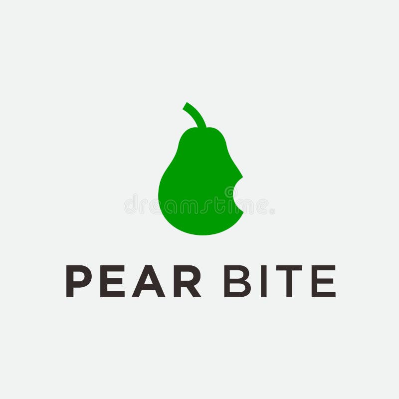 Bite Pear Logo Design Vector Illustration Stock Vector - Illustration ...