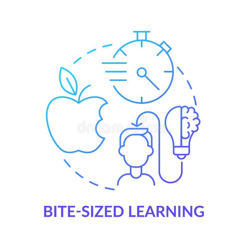 Bite Sized Learning Blue Gradient Concept Icon Stock Vector ... Bite Sized Learning Blue Gradient Concept Icon Stock Vector ...