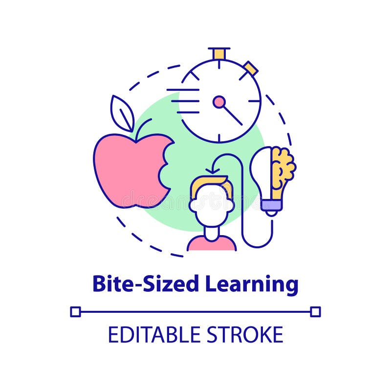 Bite Sized Learning Concept Icon Stock Vector - Illustration of icon ...