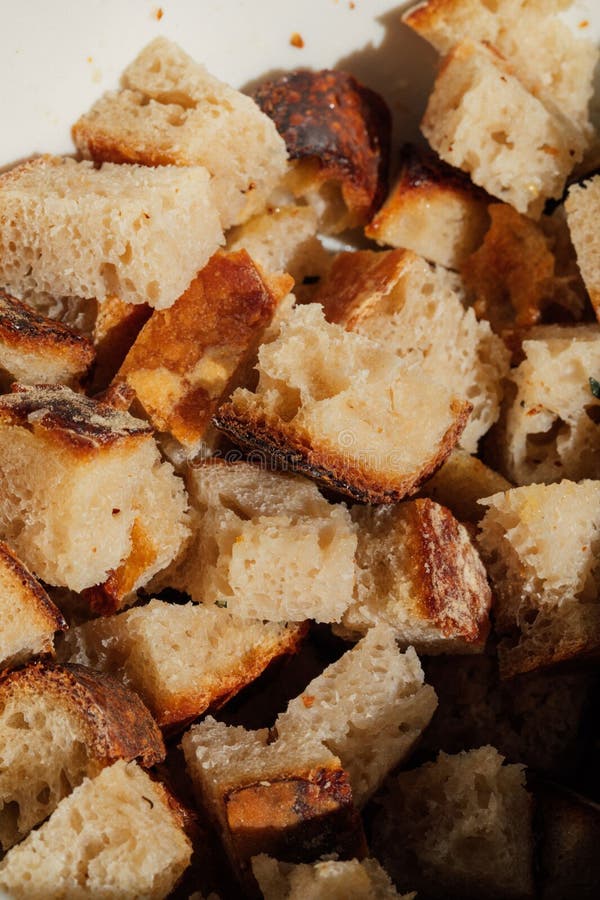 Pieces of Stale Bread To Make Croutons Stock Image - Image of cooking ...