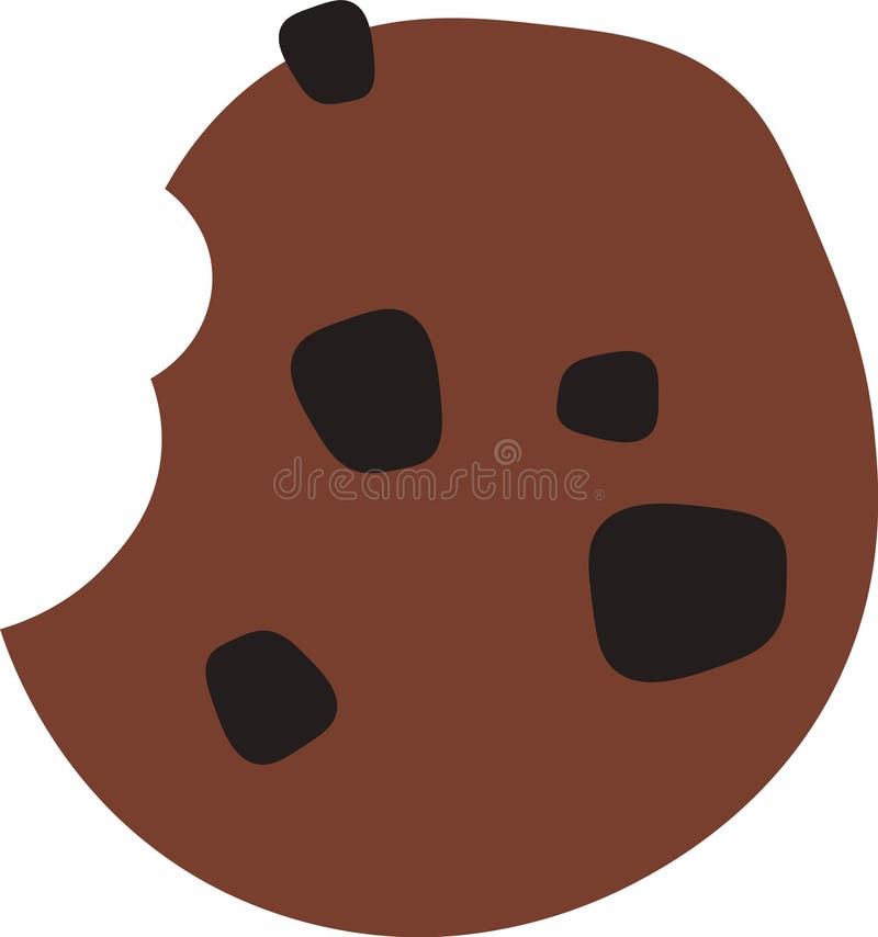 Bite Taken Chocolate Chip Cookie Stock Illustration - Illustration of ...