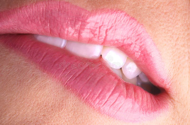 Bite your pink lips stock photo. Image of kiss, fantasy - 597278