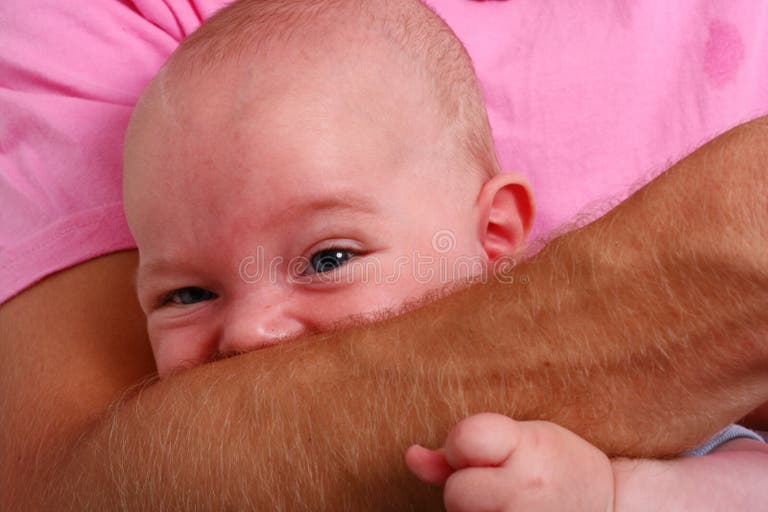 Biting baby stock image. Image of adorable, blue, aggressive - 4022509