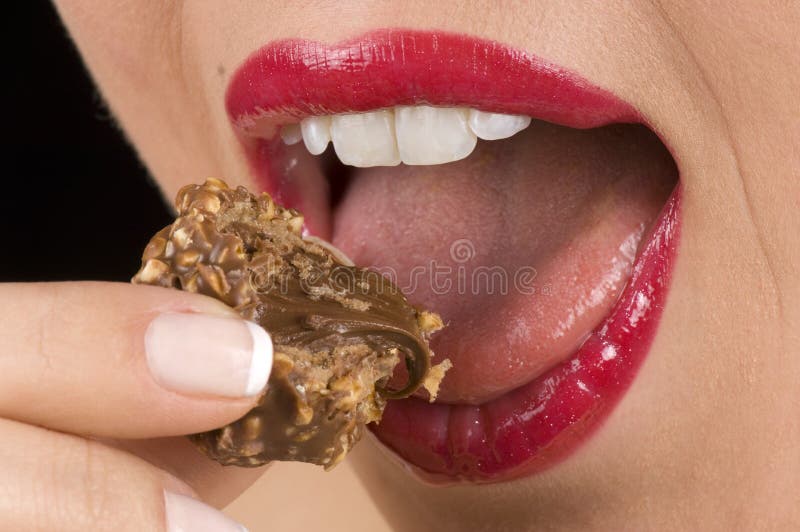 Biting Candy stock photo. Image of food, chocolate, smile - 18441098