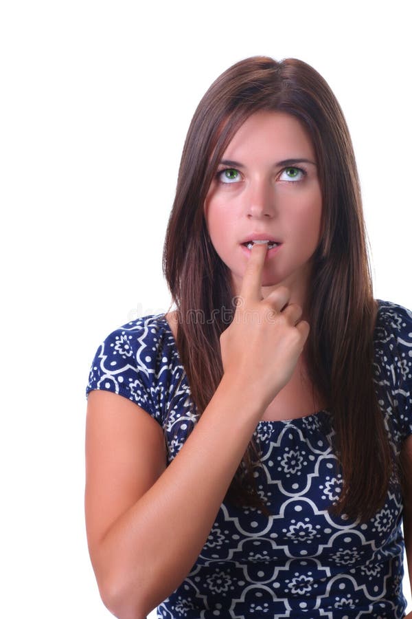 Biting finger stock photo. Image of expressive, manicure - 2768900