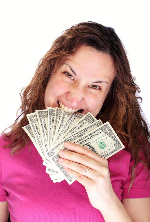 Biting money stock photo. Image of eating, female, aggression - 26288482