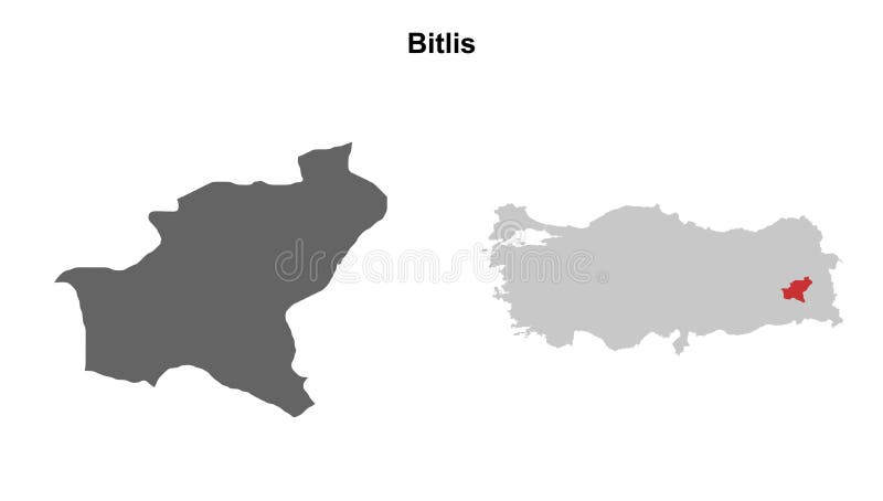 Bitlis outline map stock vector. Illustration of design - 379014236