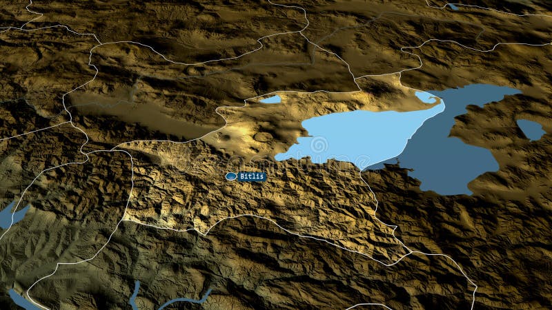 Bitlis, Turkey - Highlighted with Capital. Physical Stock Illustration ...