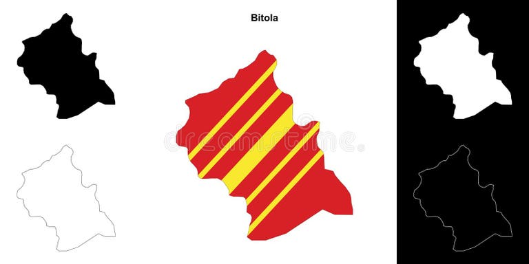 Bitola outline map stock vector. Illustration of north - 334727091