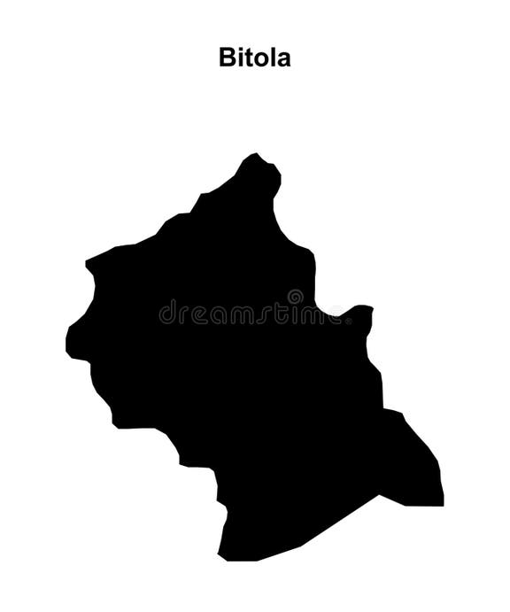 Bitola outline map stock vector. Illustration of template - 360607023