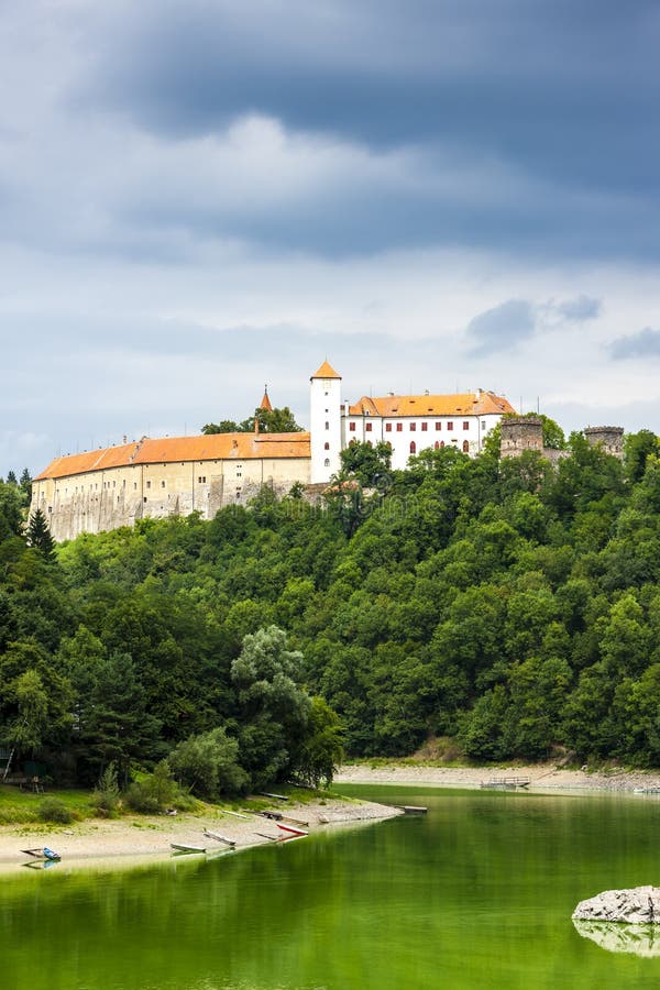Bitov Castle with Vranovska Dam, Czech Republic Stock Image - Image of ...
